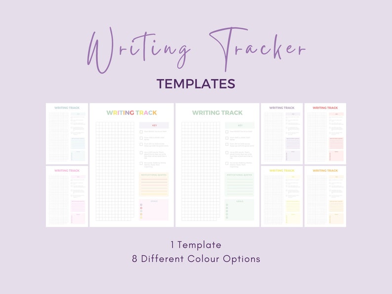 Writing Tracker Templates Printable Digital Use A4, A5, US Letter ...