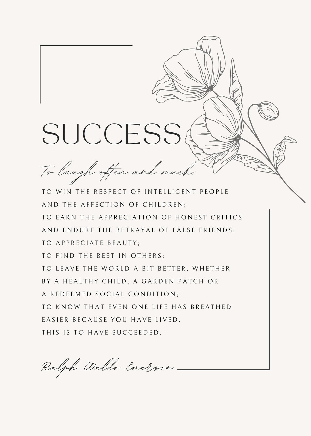 Success - to Laugh Often and Much Poem Digital Printable - Etsy