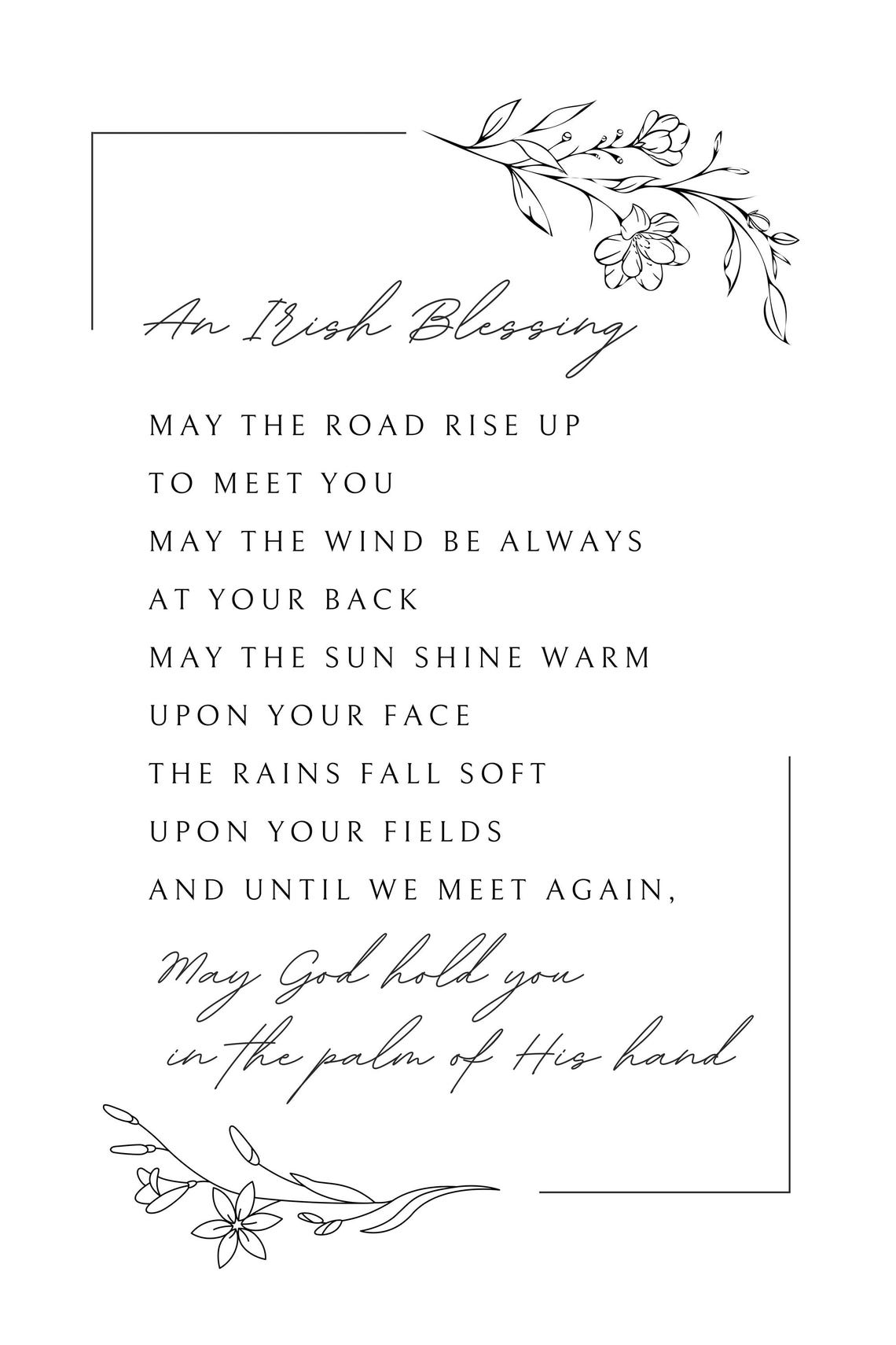 Irish Blessing, May the Road Rise up to Meet You, Irish Printable ...