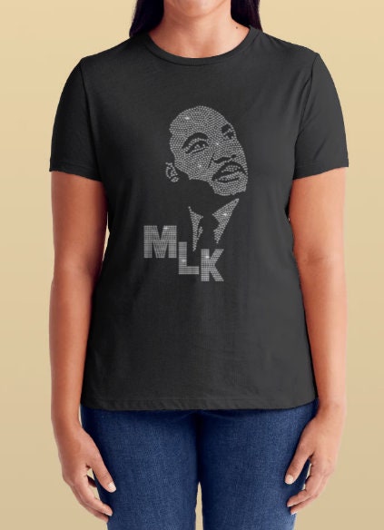 Martin Luther King Rhinestone Portrait Tee , MLK T Shirt, Black History ...