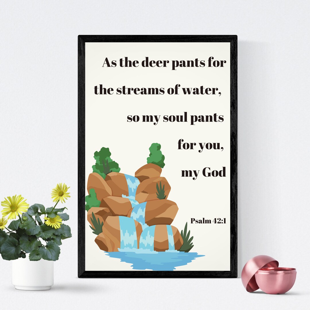 Psalm 42 - as the Deer, Christian Printable Artwork, Digital Artwork ...