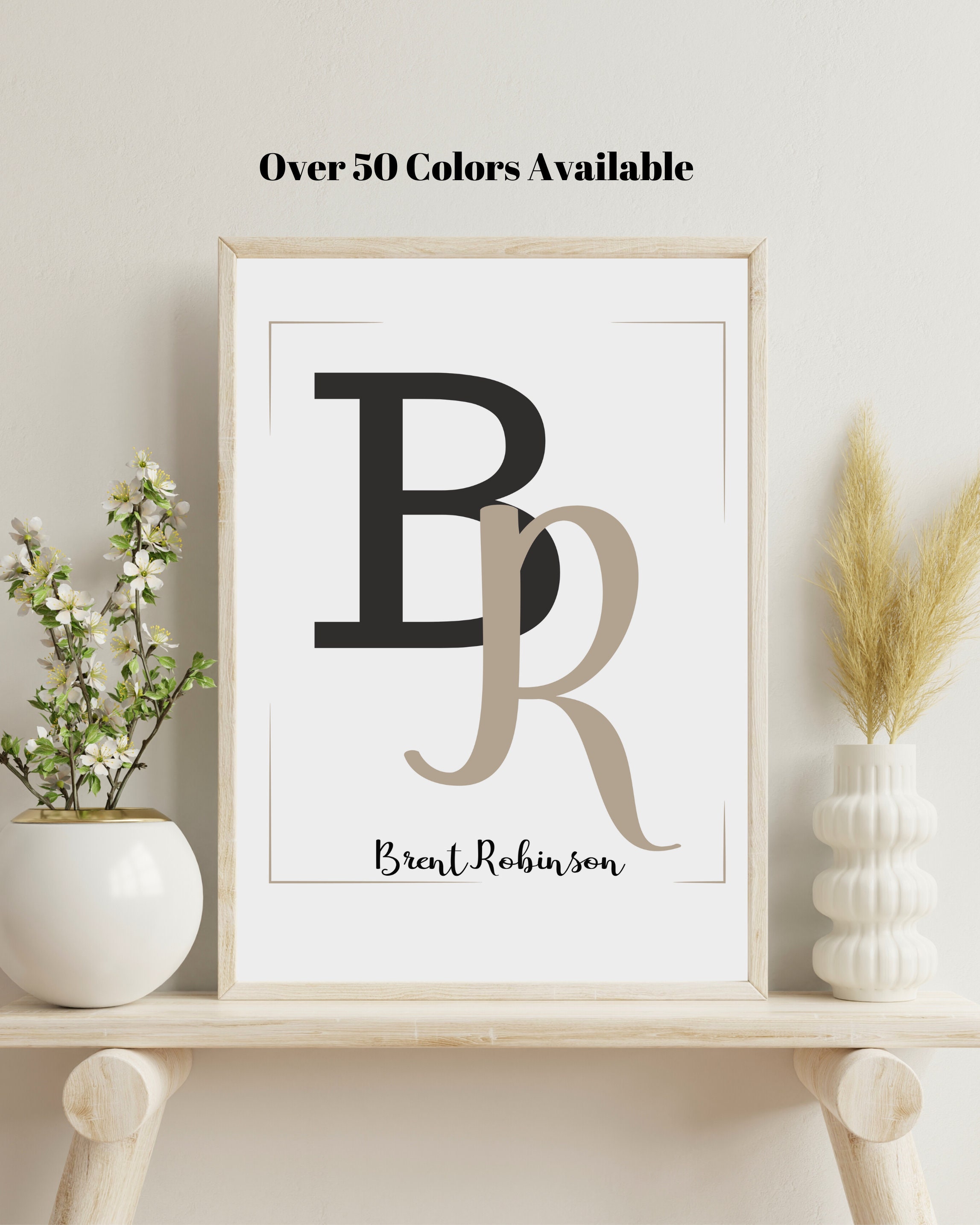 Printable Logo Design Customizable Monogram Wall Art - Etsy