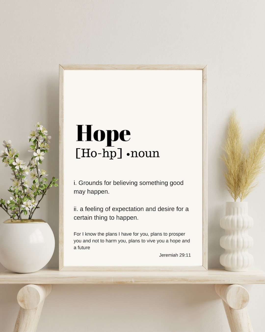 Hope, Biblical Words and Definition Illustration, Christian Artwork ...