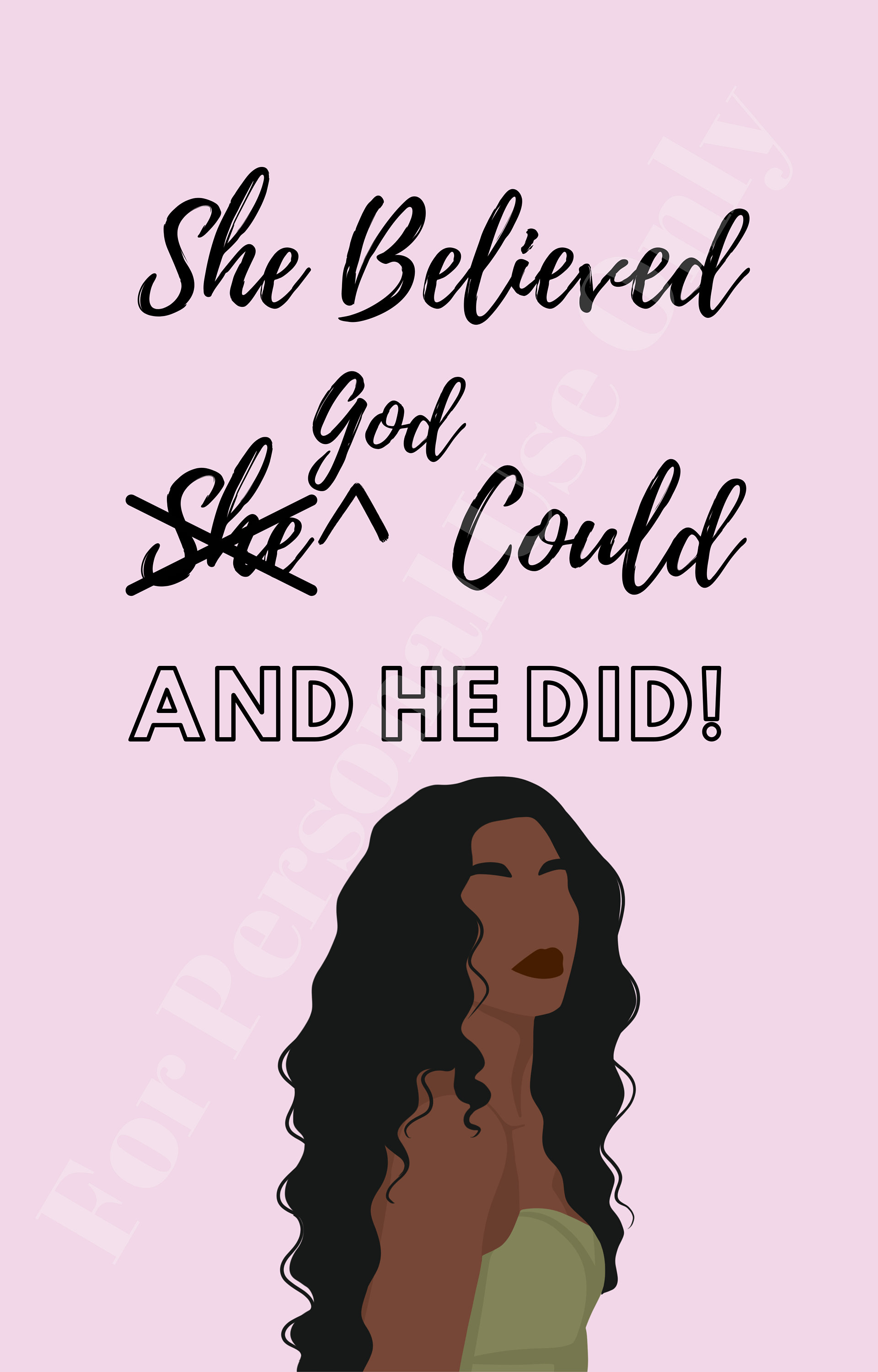 She Believed She Could, God Did It, Digital Artwork, Downloadable ...