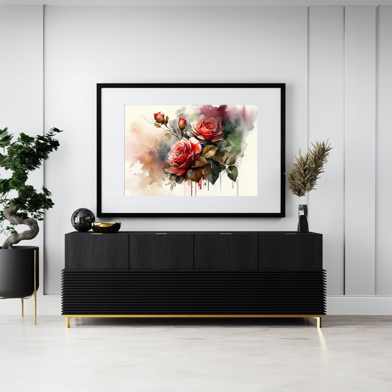 Enchanted Rose 2 Home Decor Eclectic Gallery Monochrome Ai Digital ...