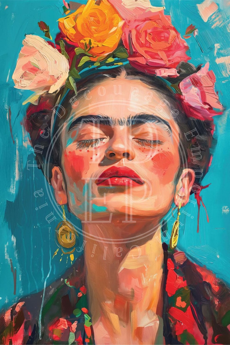 Through the Eyes of Frida Decor Eclectic Gallery Monochrome Digital Art ...