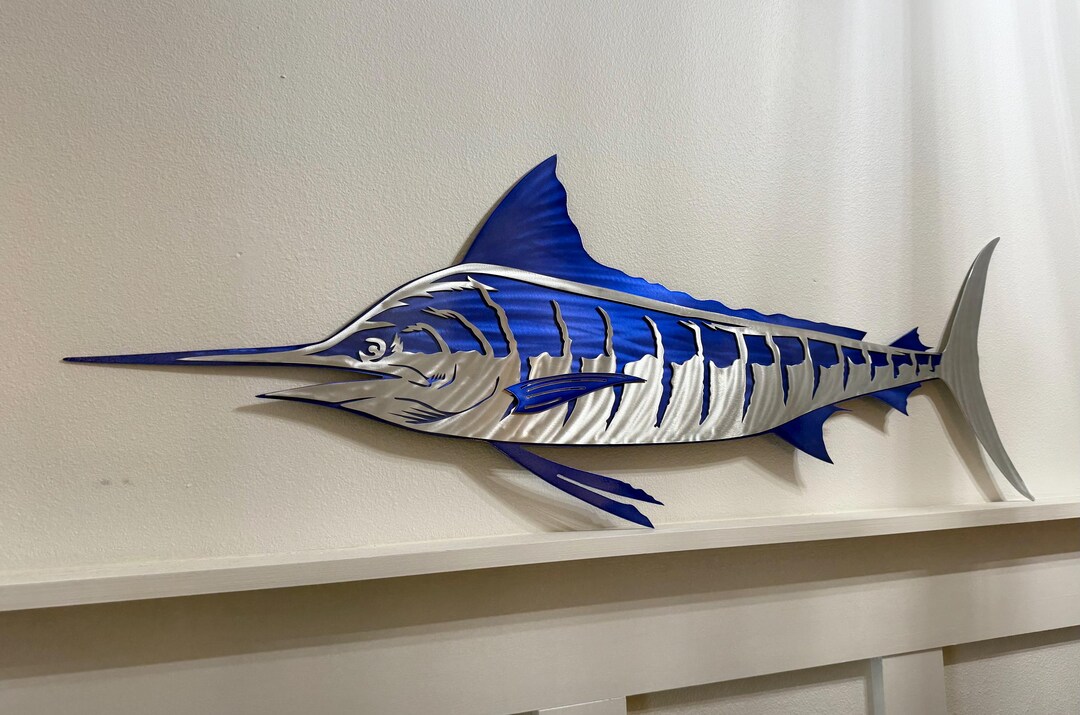 Blue Marlin Metal Wall Art, Powder-coated Aluminum - Etsy