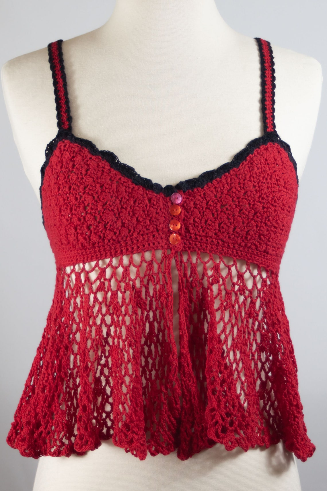 Crochet, Lacy Top, Mamacita, Soft Cotton, Full Coverage - Etsy