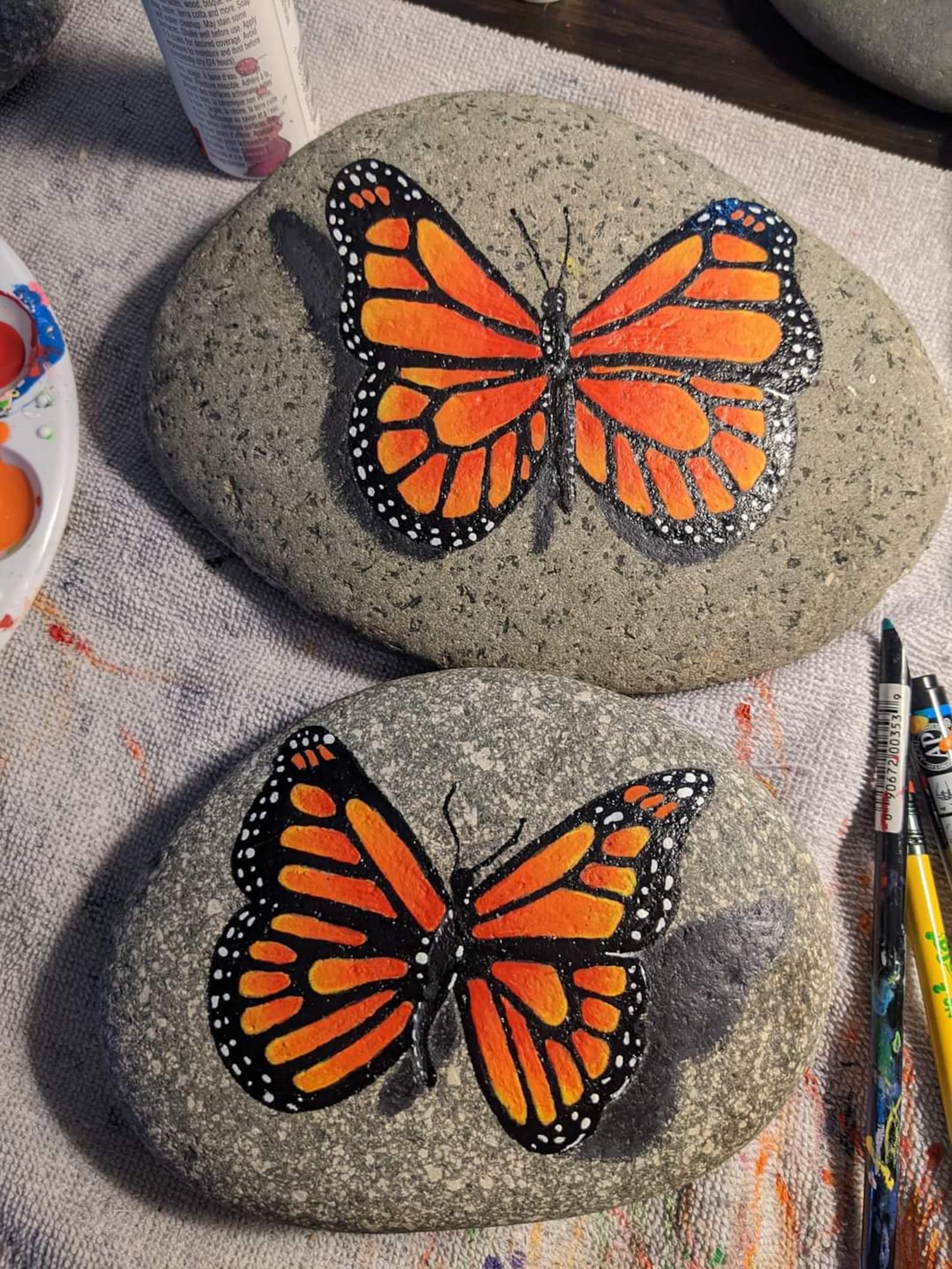 Butterfly Painted Rocks-custom Made to Order - Etsy