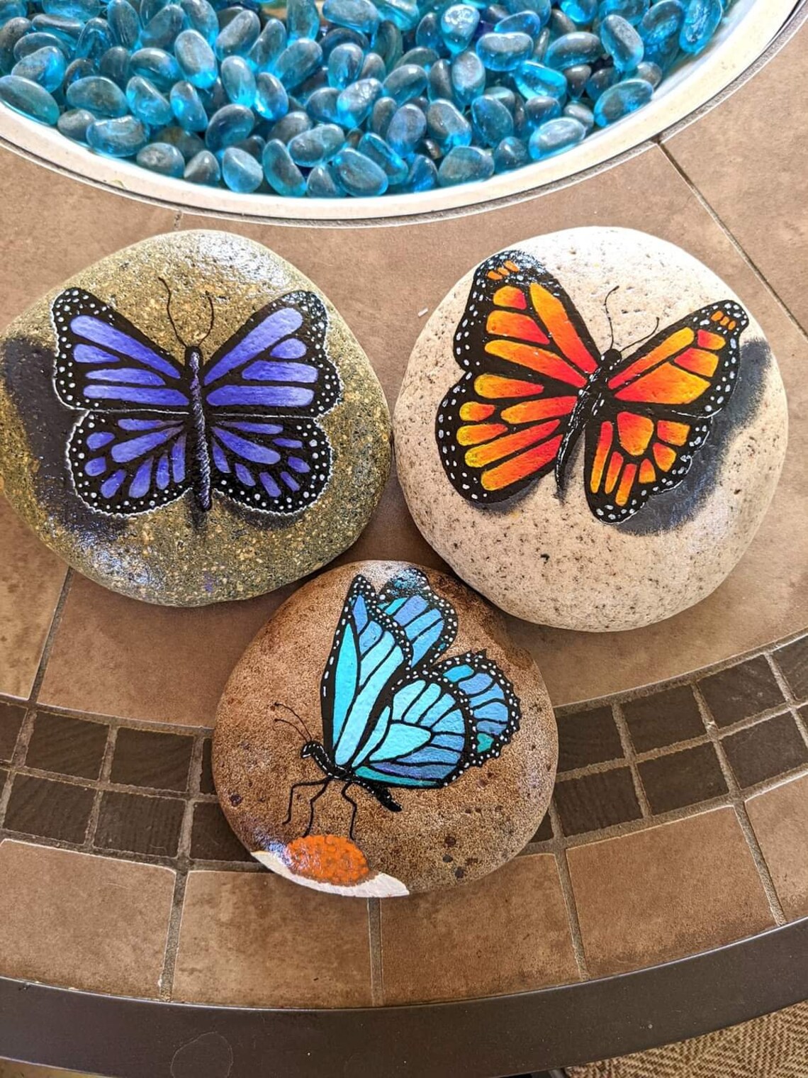 Butterfly Painted Rocks-custom Made to Order - Etsy
