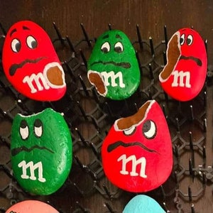 M&M Painted Rocks-set of 3! - Etsy