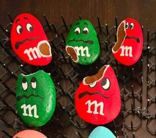 M&M Painted Rocks-set of 3! - Etsy