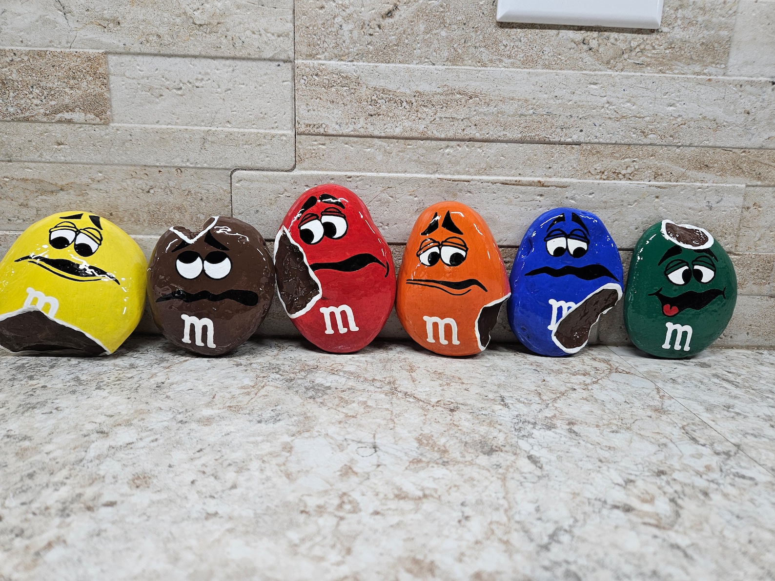 M&M Painted Rocks-set of 3! - Etsy