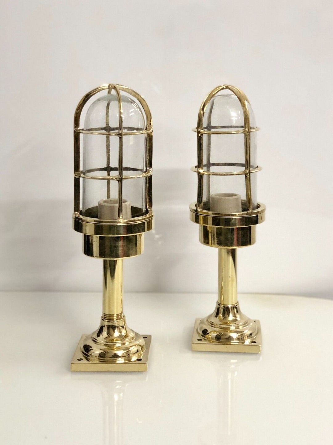 Vintage Style Post Mounted Bulkhead Nautical Style Alley Way Brass New ...