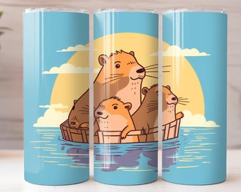 Kawaii Capybara 20 Oz Skinny Tumbler Sublimation Design Digital ...