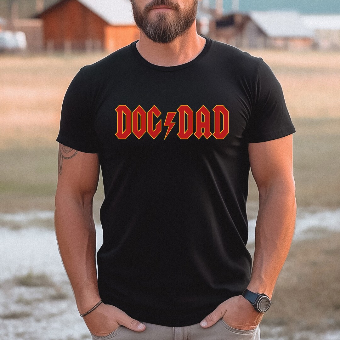 Rocker Dog Dad Tee / Dog Dad Thunderstruck Hoodie / ACDC Dog Dad Shirt ...