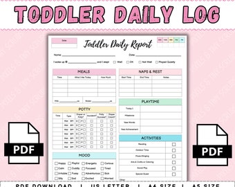 Printable Nanny Log, Toddler Schedule Template, Printable Caregiver ...