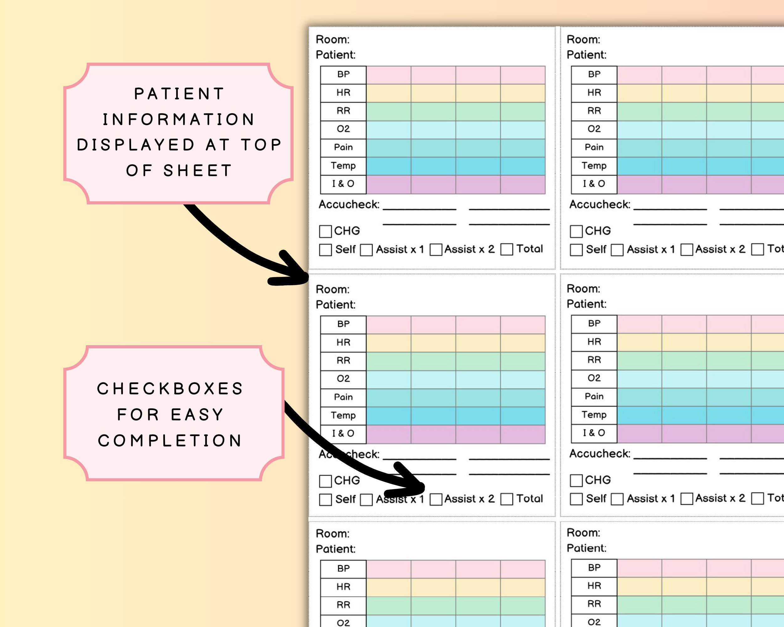 12 Patient CNA Report Sheet: Vital Signs, I&O (canva Template, PDF) - Etsy