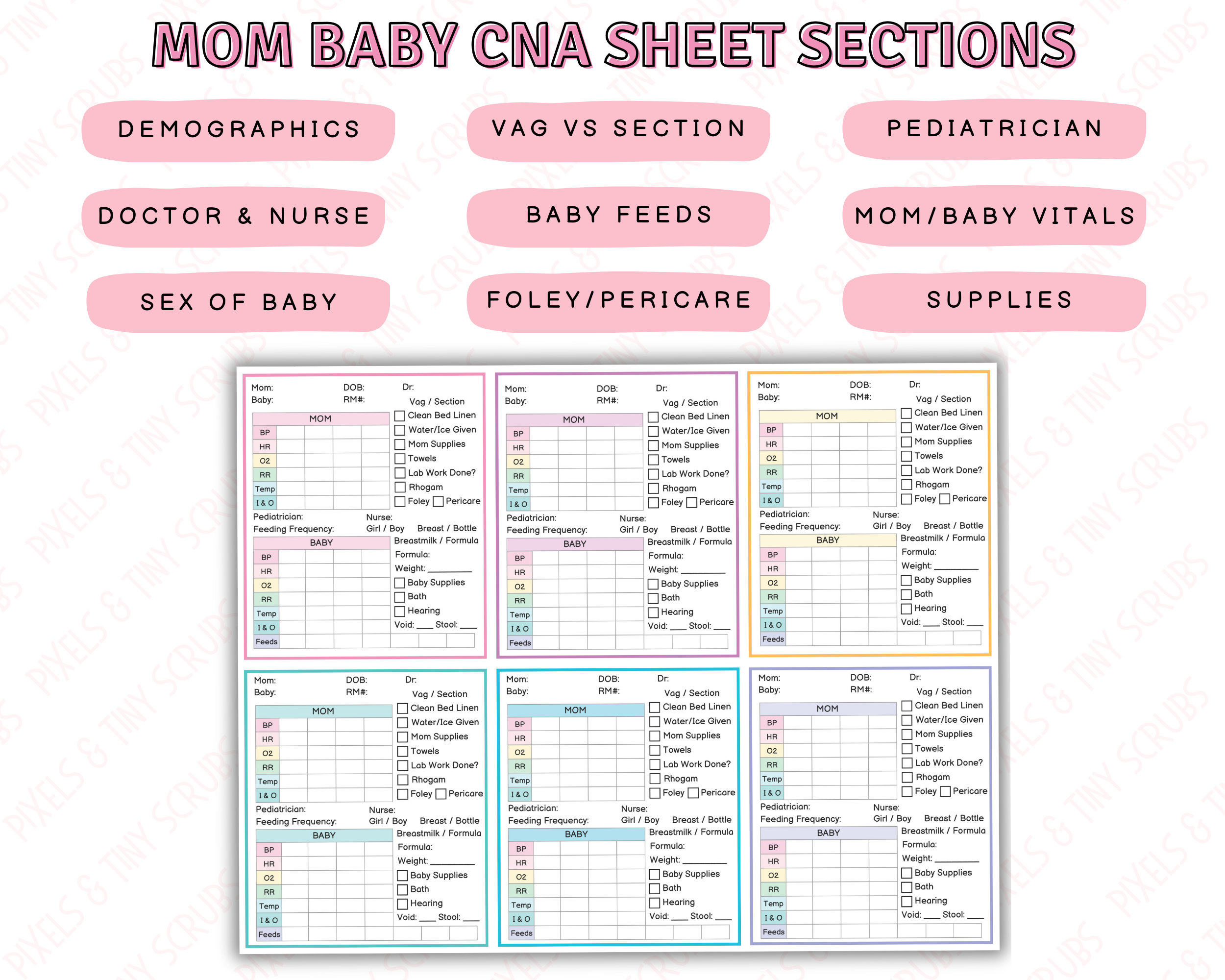 Mom Baby CNA Report Sheet, 12 Mom Baby Report Sheet, Mother Baby Vital ...