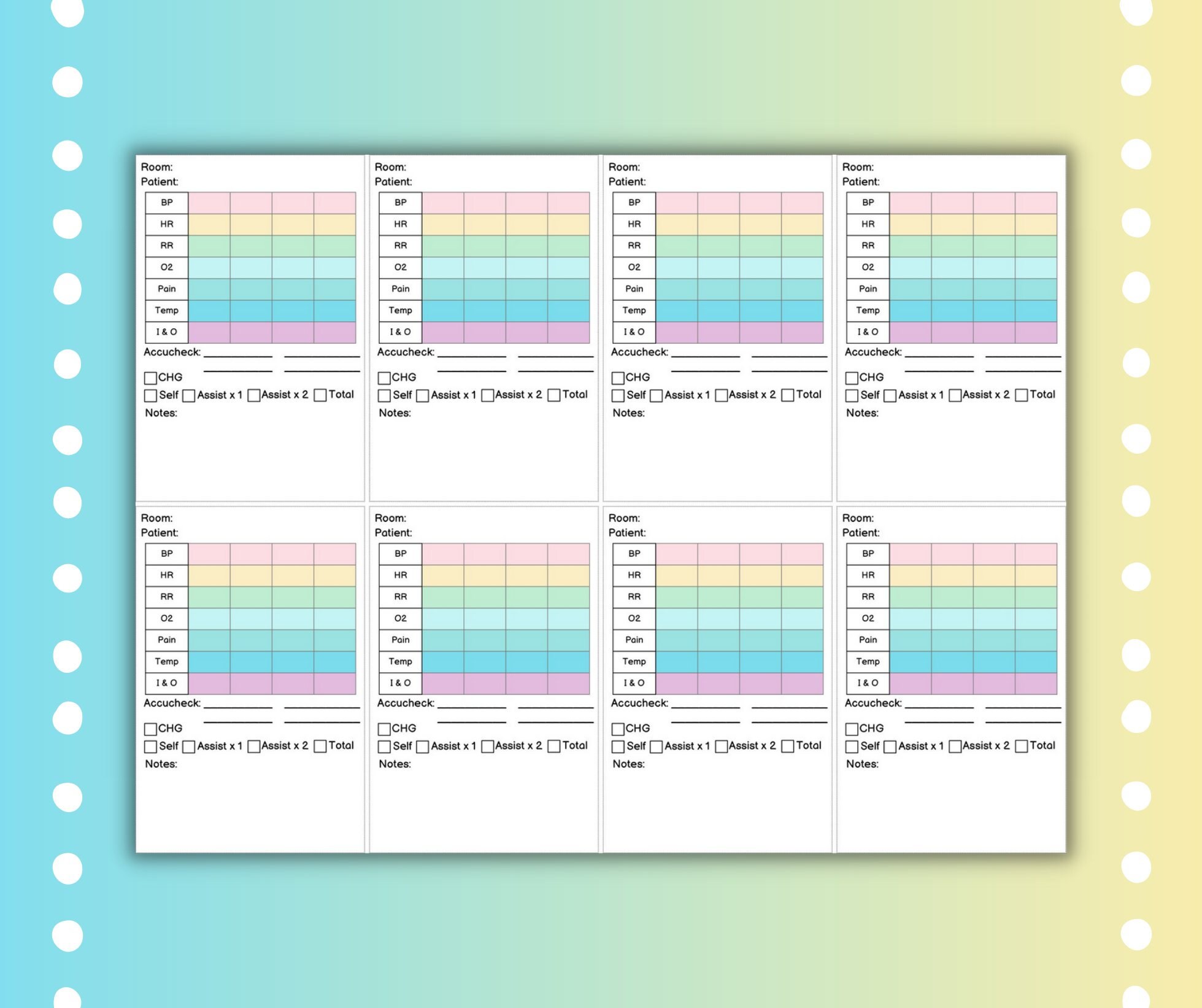 PCT Report Sheet, Patient Care Tech/nurse Assistant Report Sheet, CNA ...