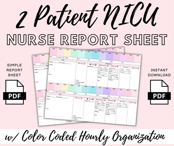 NICU Report Sheet Template NICU Brain NICU Nurse - Etsy Canada