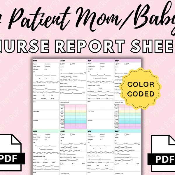 Nurse Report Sheet Antepartum - Etsy