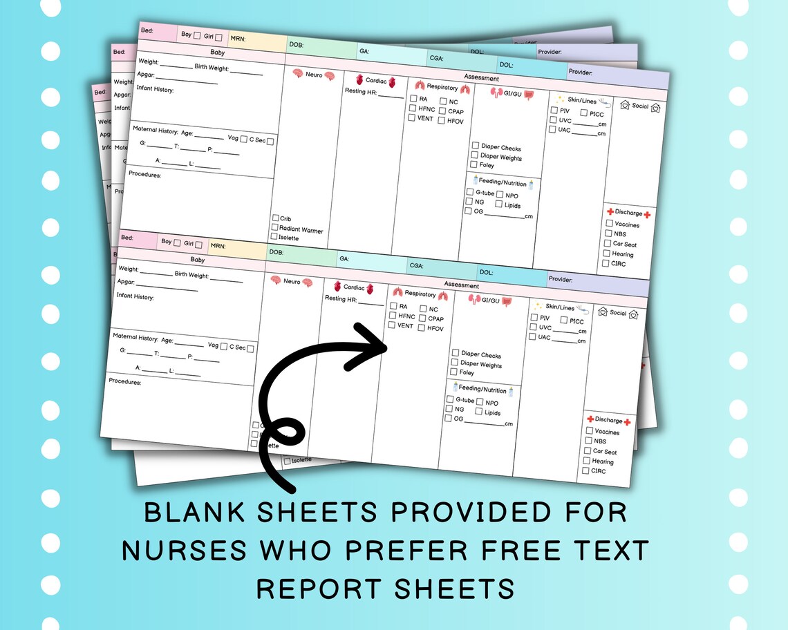 NICU Nurse Report Sheet: Neonatal Handoff, Editable & Printable (canva ...