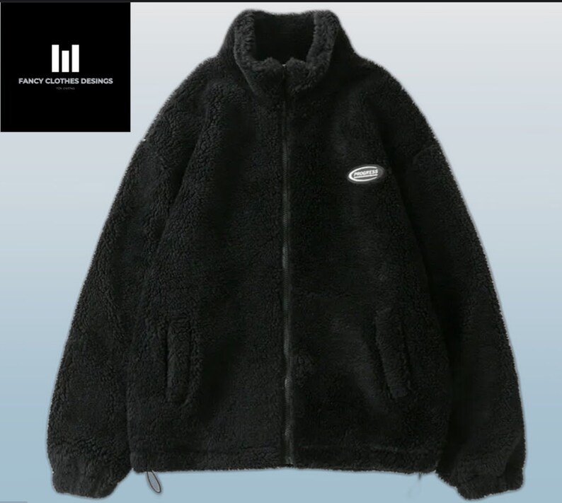 Fleece Fluffy Winter Jacket Streetwear Fuzzy Zipper Harajuku Coat ...