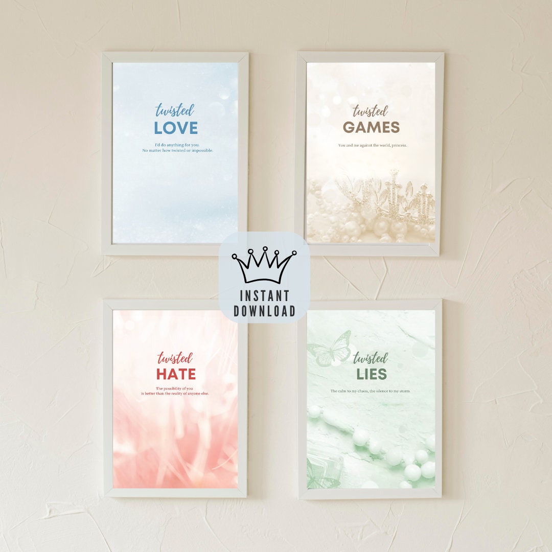Ana Huang Twisted Series Wall Art Digital Download | Twisted Love ...
