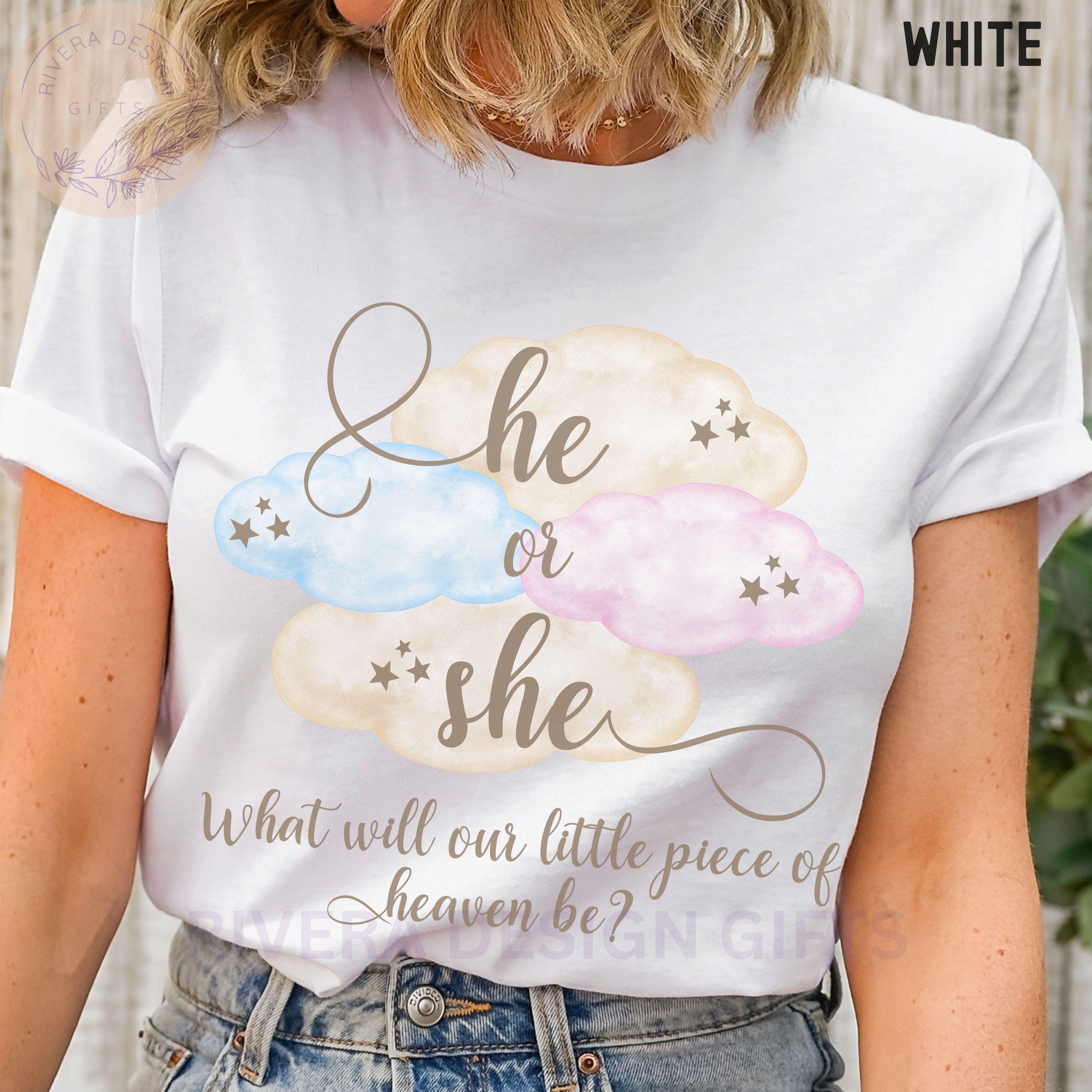 Gender Reveal a Little Piece of Heaven Shirt, Gender Reveal He or She T ...