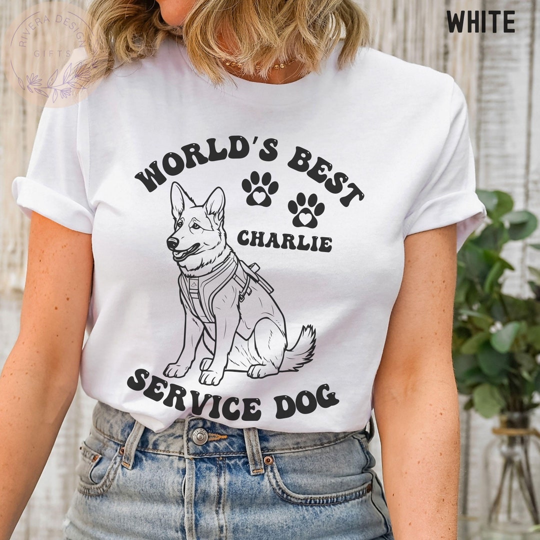 Custom Service Dog Shirt, Personalized Service Dog Tee, Dog T-shirt ...