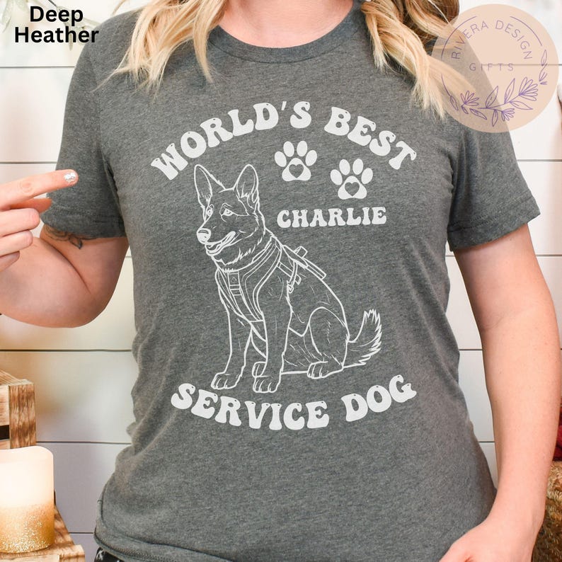 Custom Service Dog Shirt, Personalized Service Dog Tee, Dog T-shirt ...