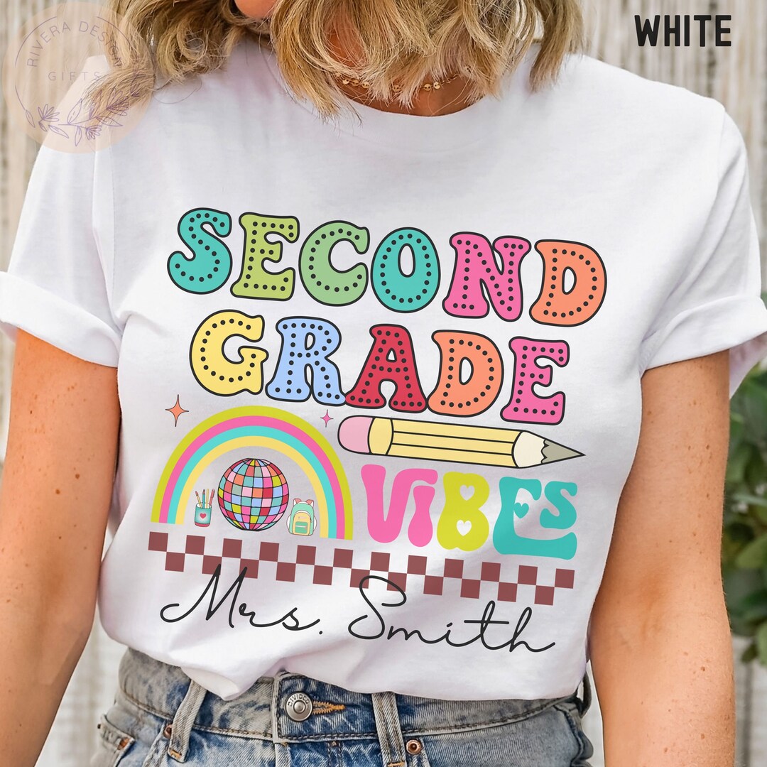 Custom Teacher Shirt, Second Grade Teacher Tee, Grade Level Shirt ...