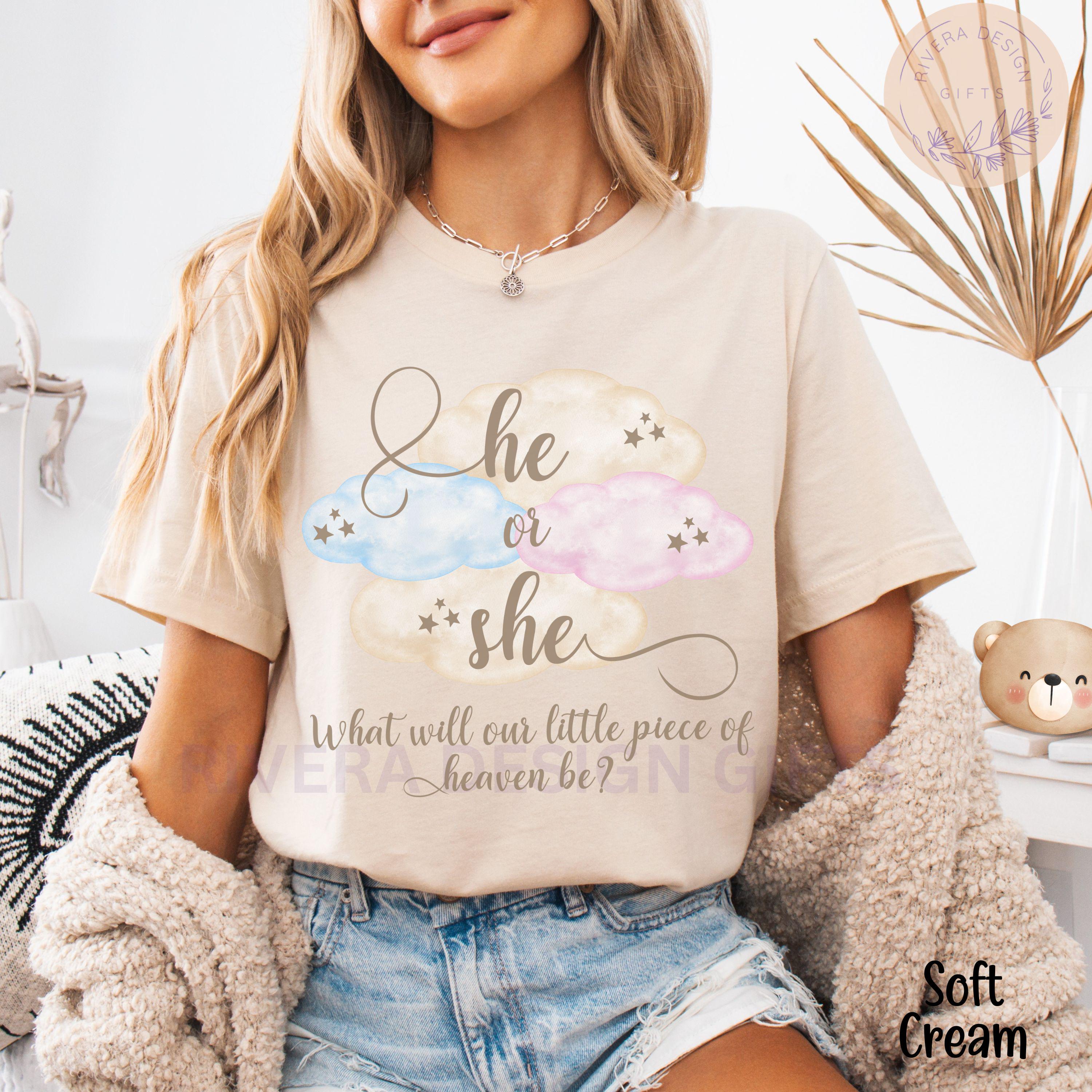 Gender Reveal a Little Piece of Heaven Shirt, Gender Reveal He or She T ...