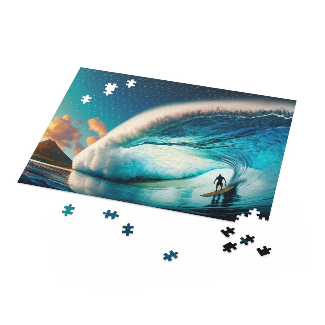 Teahupoo Barrel Surfer Puzzle - Etsy