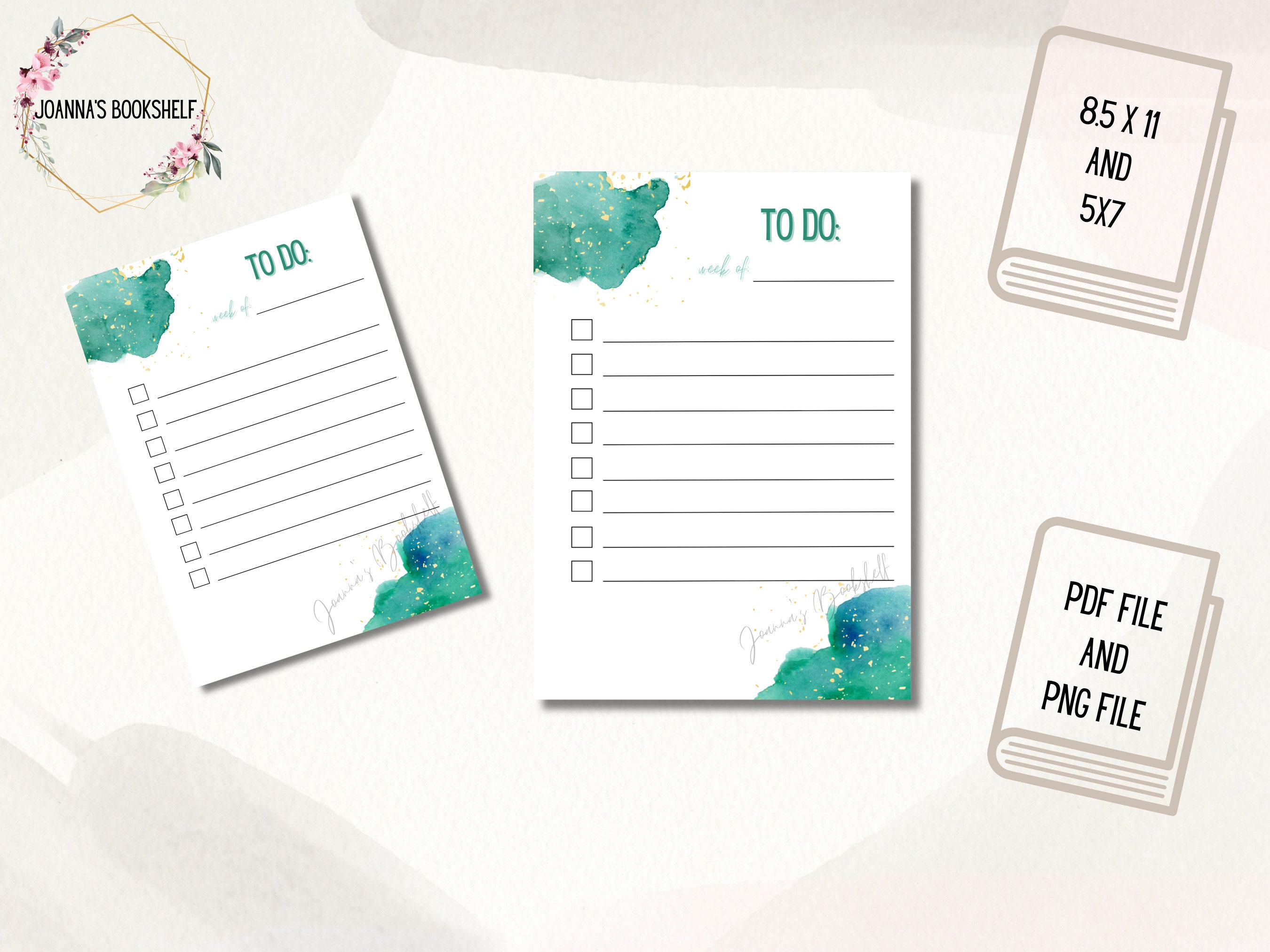 Blue Watercolor Printable To-do List - Etsy