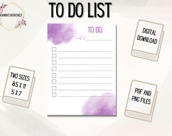 Purple Printable Daily Task Sheet, Gingham Full Page Daily Organization ...