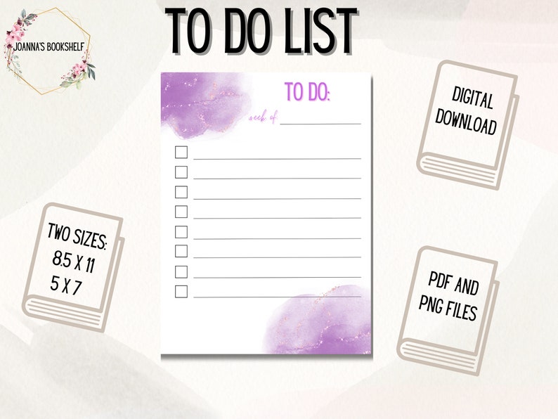 Purple Watercolor Printable To-do List - Etsy