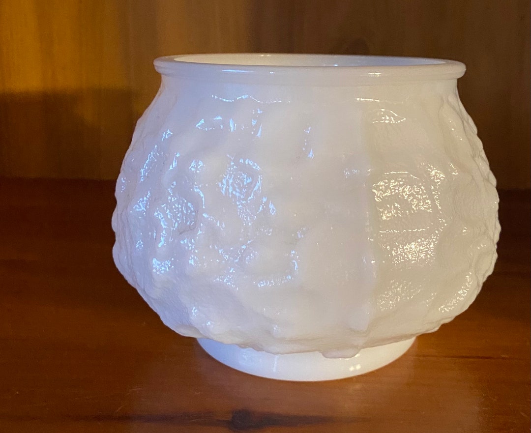 Vintage E.O. Brody Milk Glass Vase/planter - Etsy