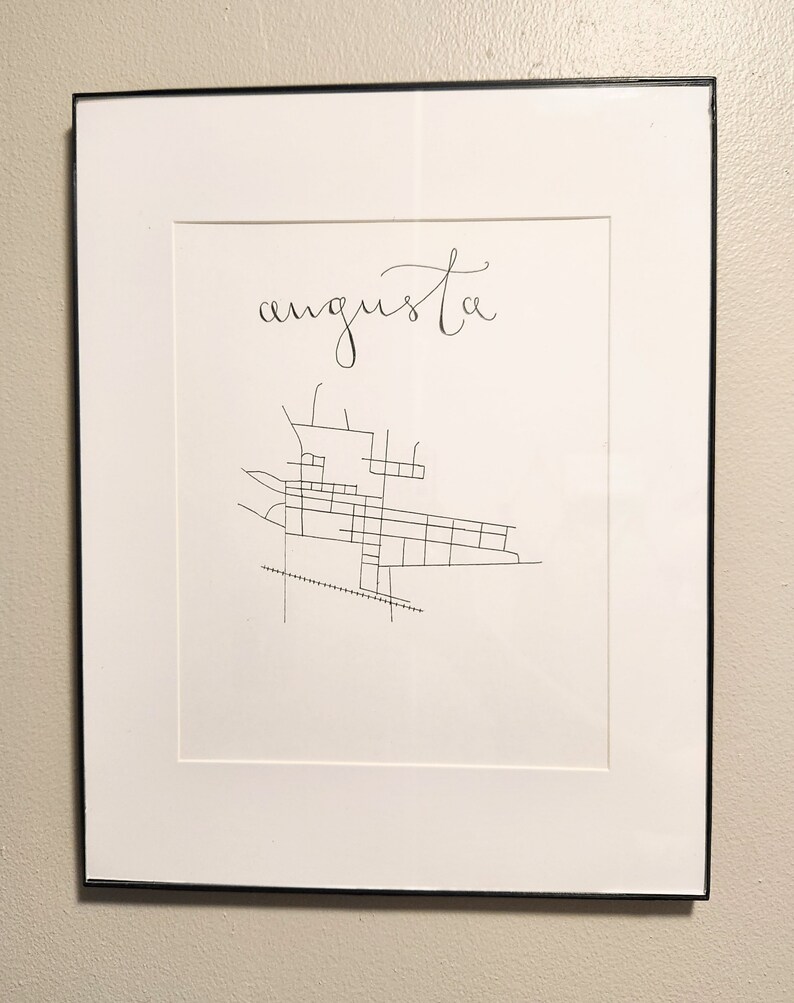Framed 'augusta' Map - Etsy