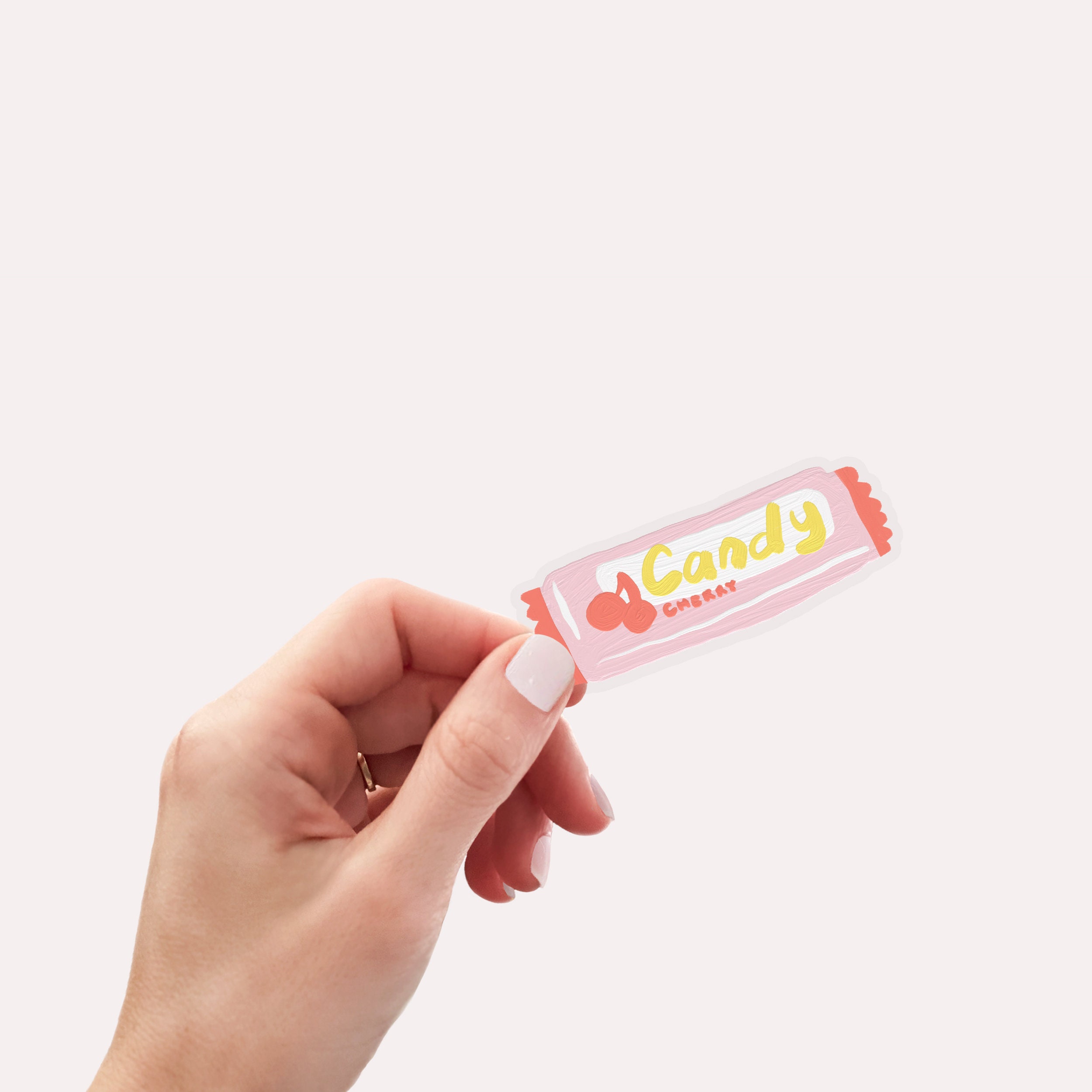 Cherry Candy Clear Border Sticker, Food Sticker, Yummy Stickers, Cute ...