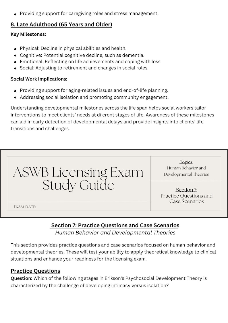 Human Behavior & Theories Study Guide: LCSW/ ASWB Exam Prep - Etsy