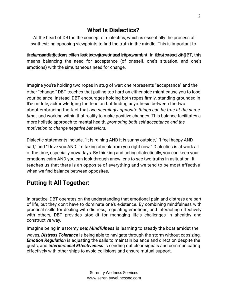 Simplified DBT Skills Guide. Perfect for Therapist Use in Session or ...