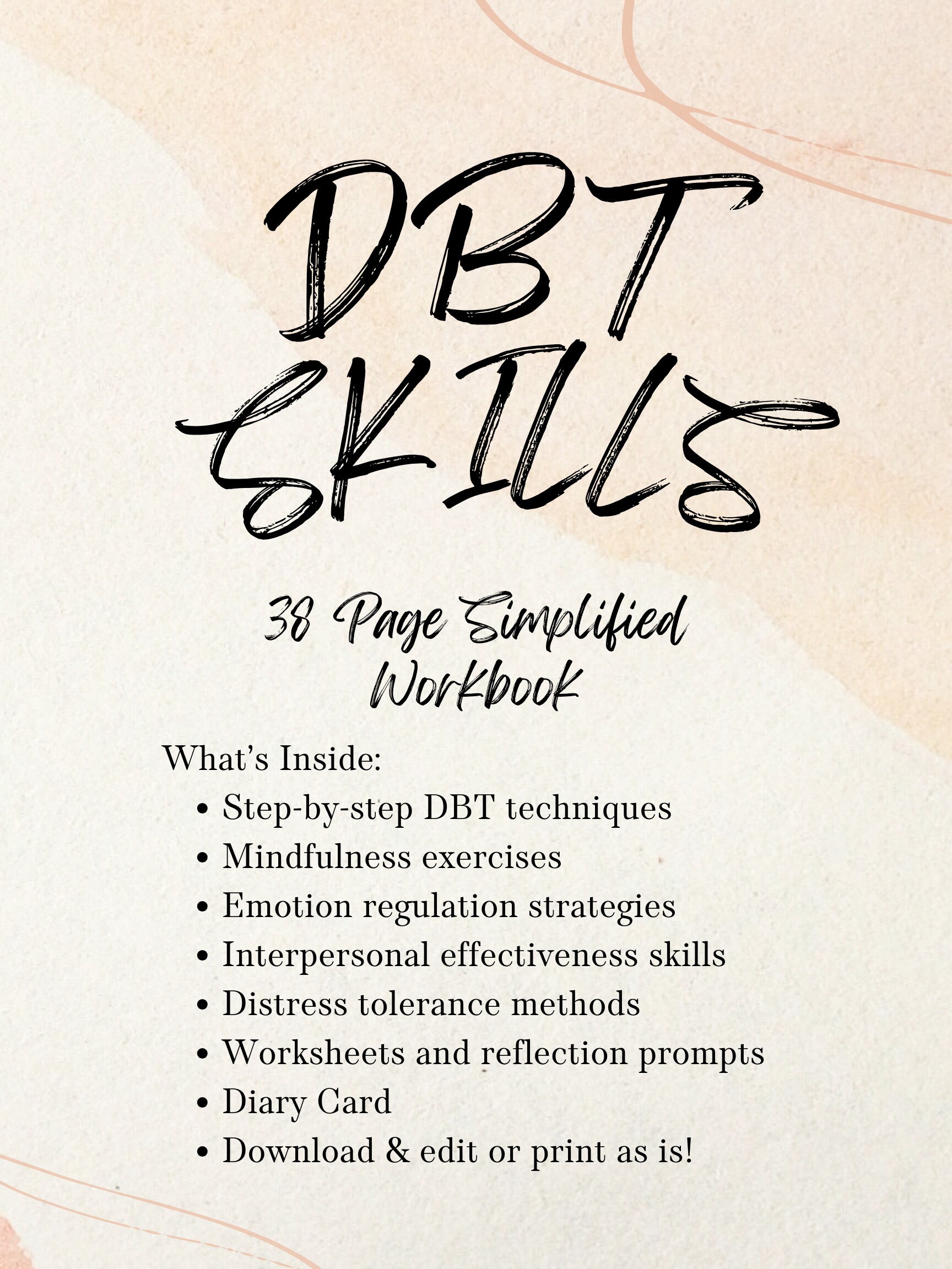 Simplified DBT Skills Guide. Perfect for Therapist Use in Session or ...