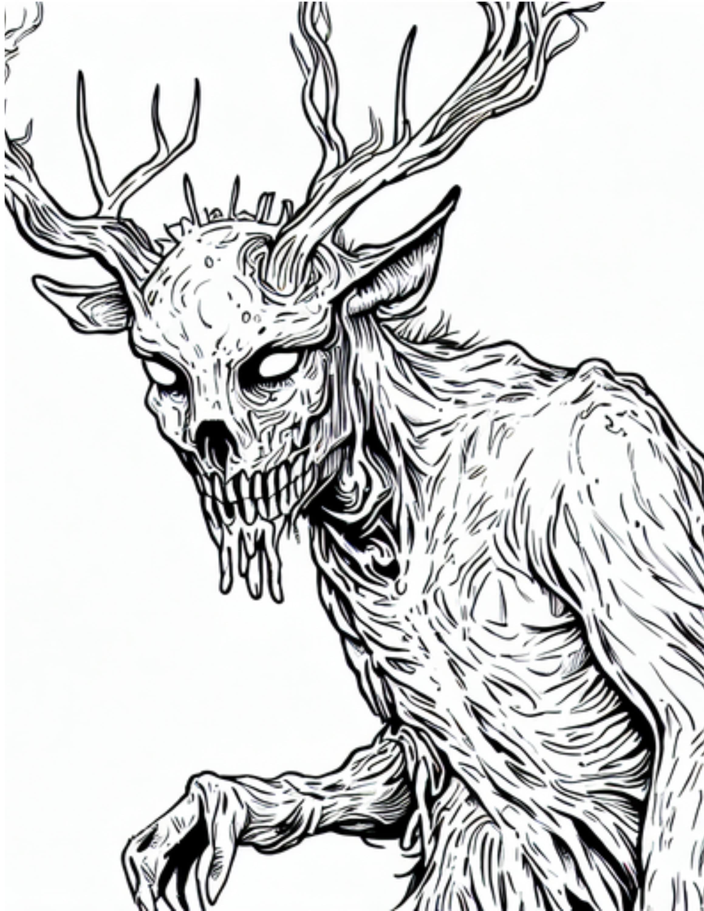 8.5 X 11 5 Printable Horror Coloring Pages Skinwalker - Etsy Australia