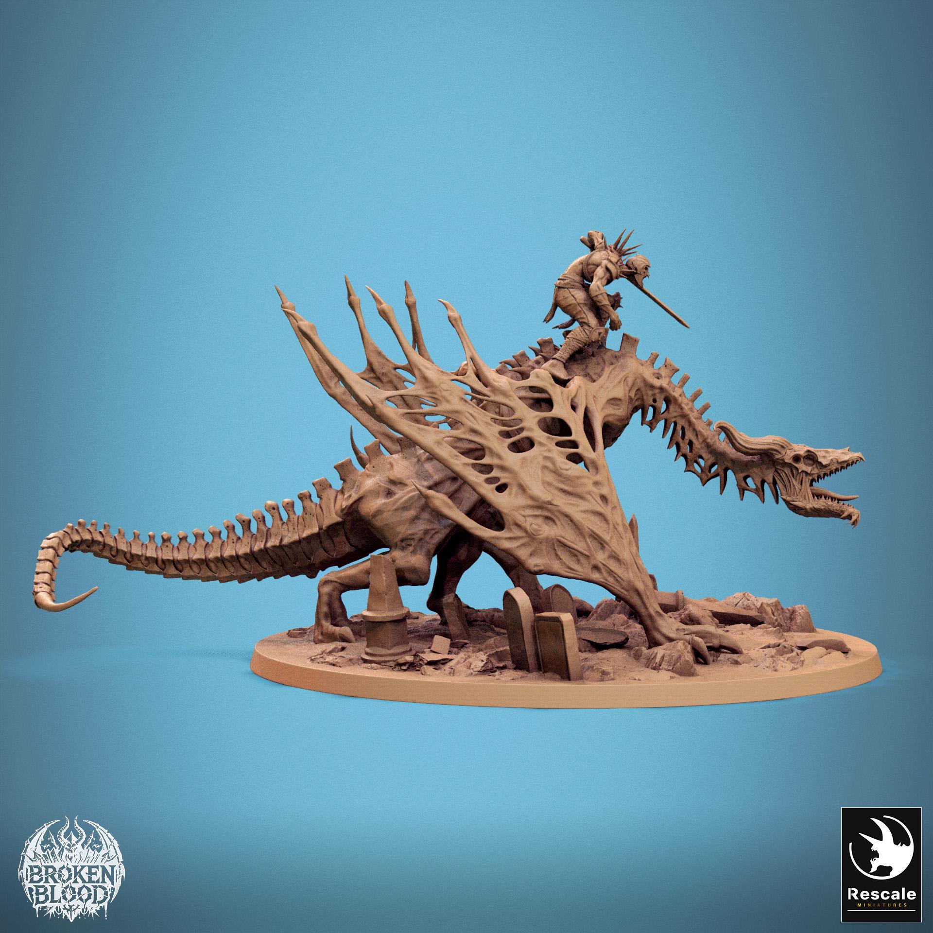 Dnd Minifig Broken Blood Bann Wyvern Mini Figurine Resin 3D Printed - Etsy
