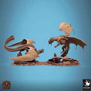 Dnd Minifig Conclave of Bones Black Dragon Vs Silver Dragon Mini ...