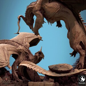 Dnd Minifig Conclave of Bones Black Dragon Vs Silver Dragon Mini ...