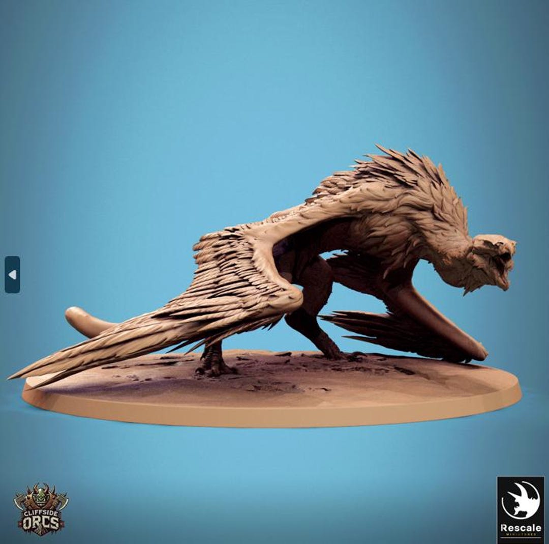 Dnd Minifig Vulture Dungeons and Dragons Mini Figurine Resin 3D Printed ...