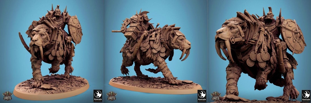 Dnd Minifig Sabretooth Mounted Dungeons and Dragons Mini Figurine Resin ...